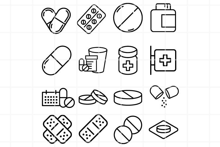 Pills vector icons. Medicines vector files. Medical icons.