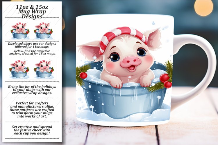 Joyful Holiday Critters: Sublimation Mug Wrap