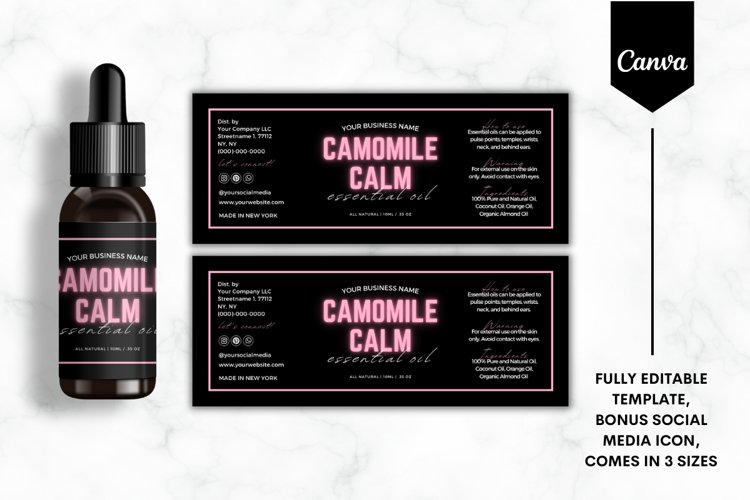 Custom Dropper Bottle Label Canva Template - Glow (2547500)