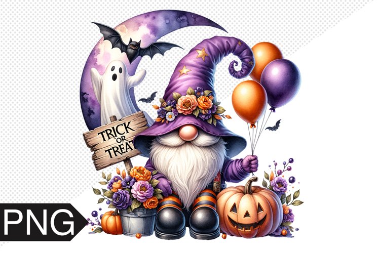 Halloween Gnome Sublimation,Gnome Clipart PNG