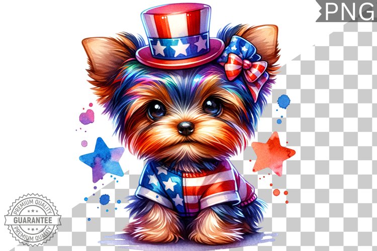 4th of July Dog Sublimation Clipart