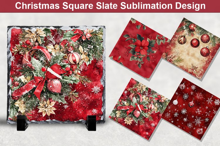 Christmas Square Sublimation Slate Designs