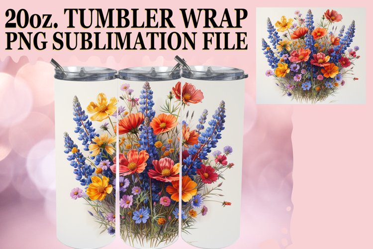 Vibrant Spring Meadow of Flowers Tumbler Design