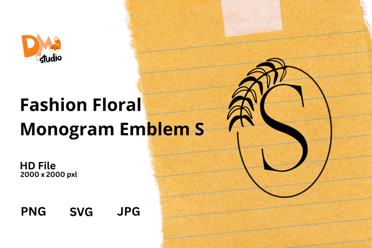 Fashion Floral Monogram Emblem (6059191)