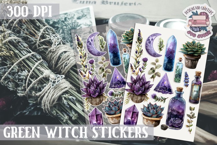 Witch sticker Sheet Green Magic Props Spell Herbs (3299338)