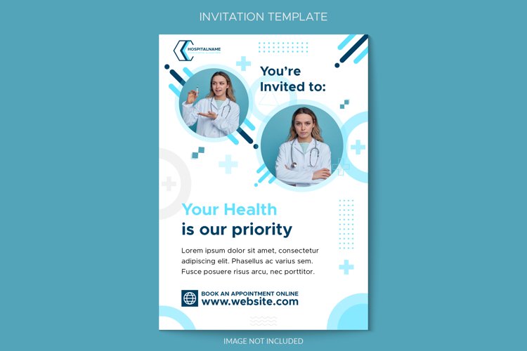 Medical doctor geometric invitation template