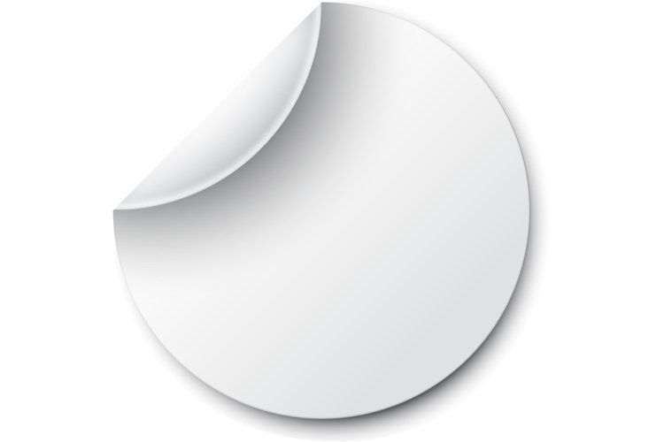 White paper stickers. Label sticker with curled (3604815)