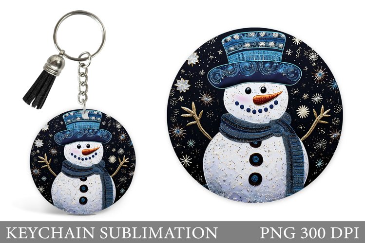Snowman Keychain Design. Snowman Keychain Sublimation