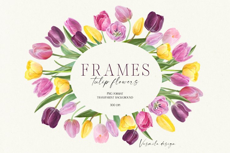 Tulip flower frames PNG