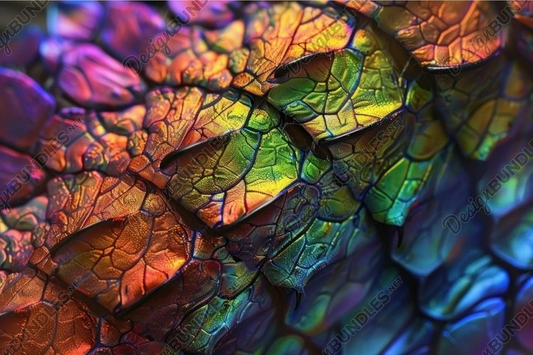Iridescent textured surface with vivid colors