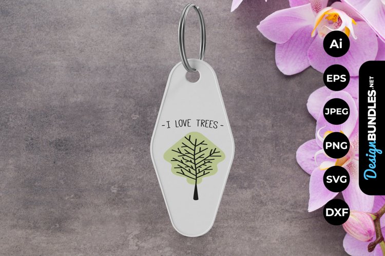 I Love Trees Keychain
