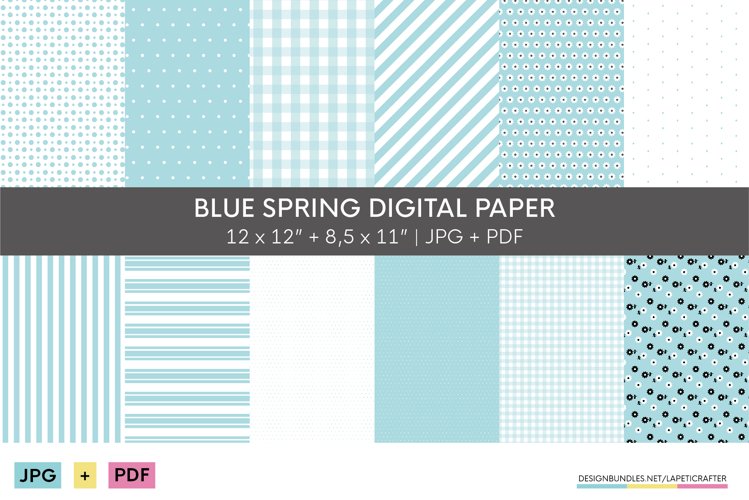 Blue digital paper collection | Scrapbook paper packs
