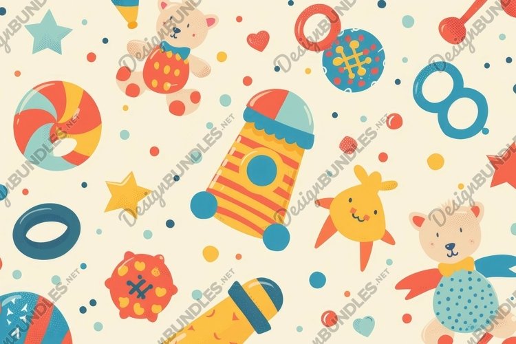Kids Pattern Toys Background Wallpaper