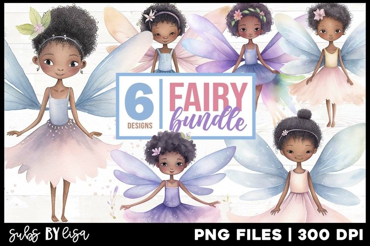 Fairy Clipart | African Amercian | Watercolor Sublimation
