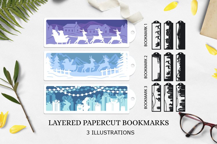 Layered papercut bookmark / Christmas papercut bookmark
