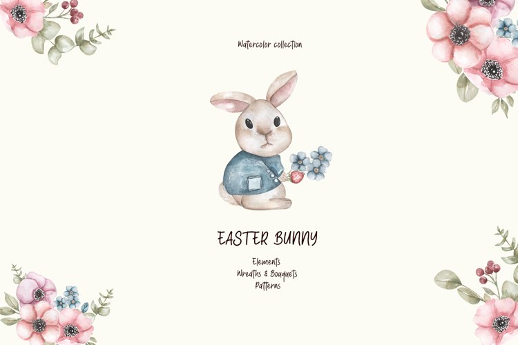 Watercolor Easter Bunny Collection