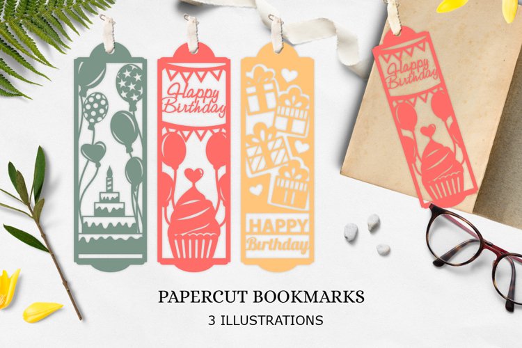 Birthday bookmarks template design / Happy Birthday design