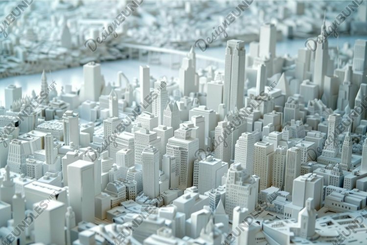Miniature cityscape model in monochrome tones (4485217)