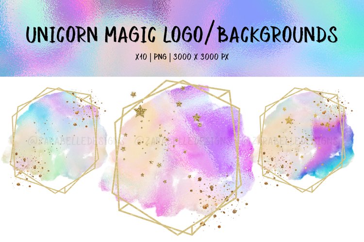 Unicorn Magic | Pastel Logo/Backgrounds (1296032) | Textures | Design ...
