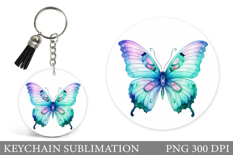 Butterfly Keychain Sublimation. Round Keychain (3162303)