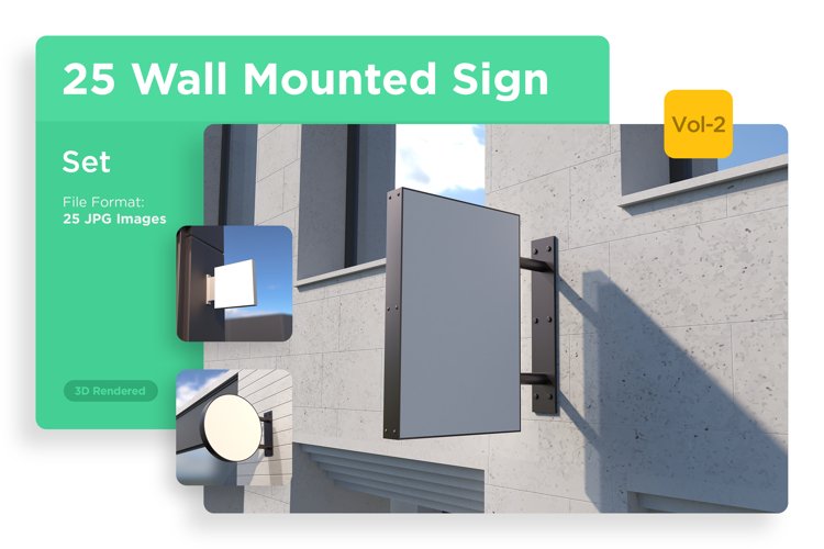 Wall Mount Rectangular Signage SET V-02