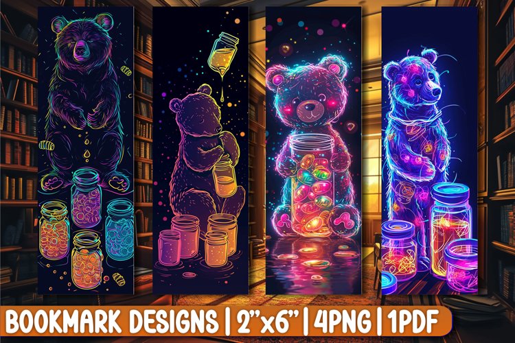 Vibrant Wildlife: Black Background Bookmarks