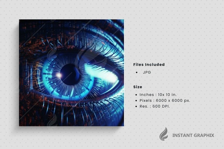Closeup of a Artificial Digital Blue eye Generative AI