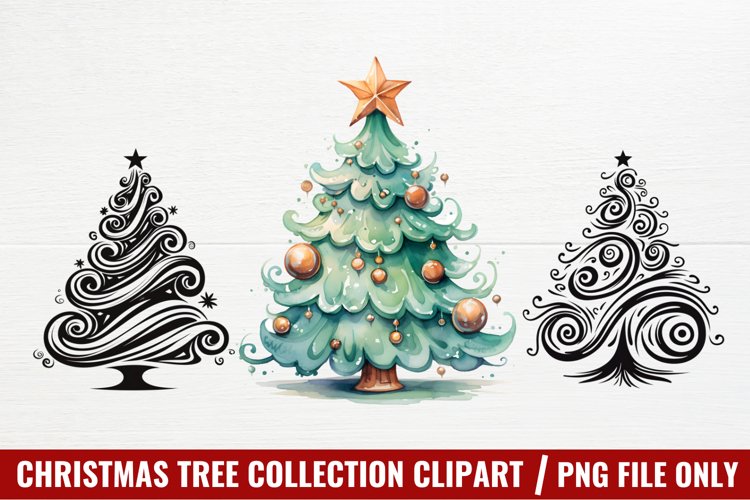 Christmas Tree Collection Clipart, Christmas (4351136)