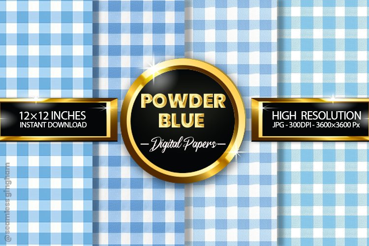 Polar Blue Gingham Digital Papers 04 Variations (3283591)
