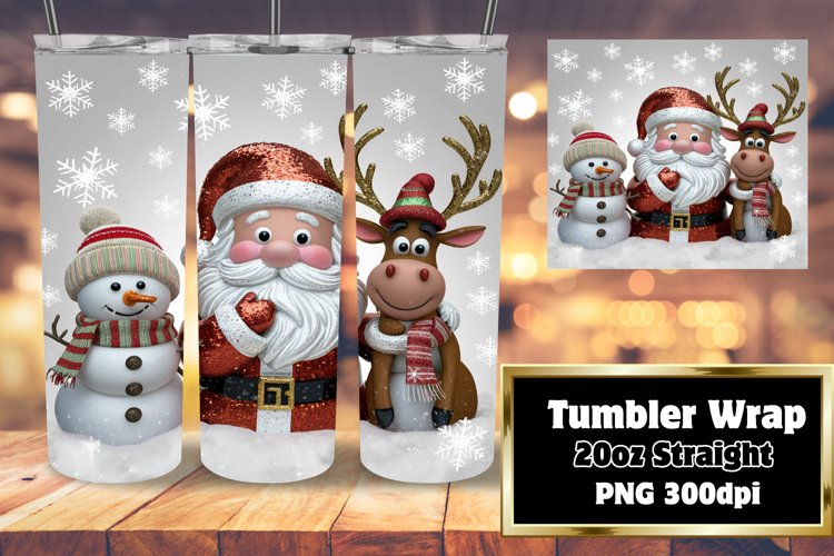 Holiday Cartoon Sublimation Wrap for 20oz Tumblers