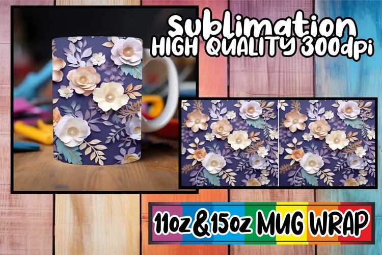 Blossom 3D Embroidery Sublimation Mug - 11oz/15oz