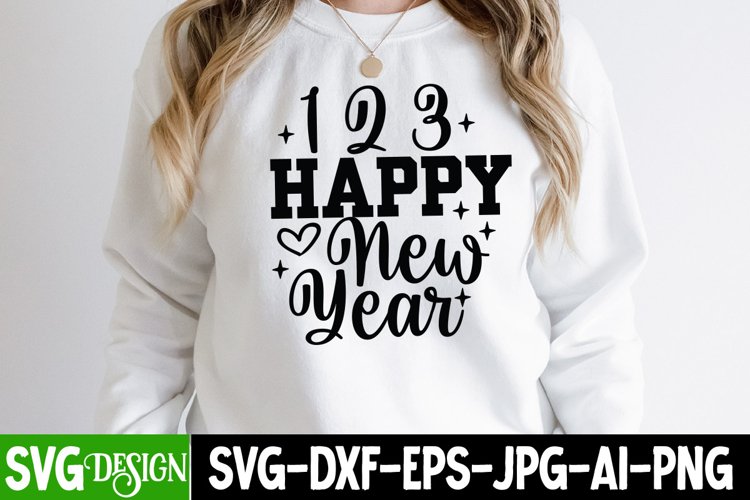 123 Happy New Year SVG Cut File , Happy New Year SVG Design