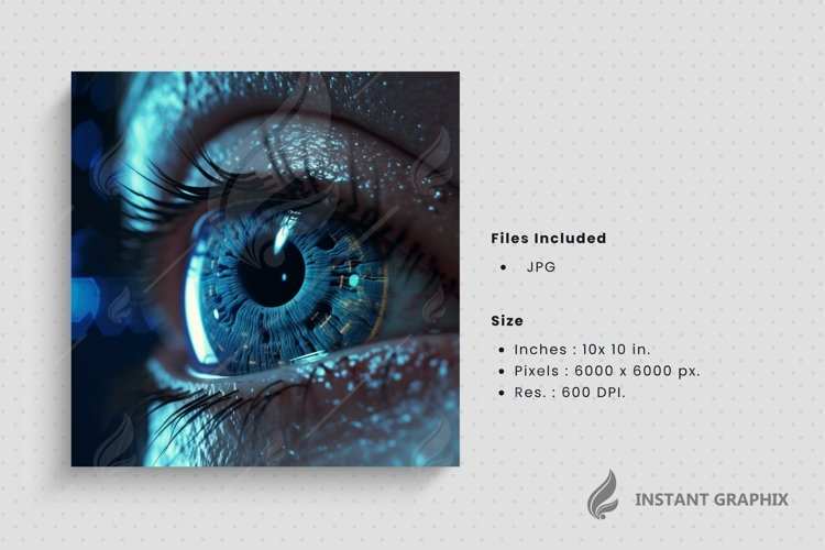 Closeup of a Digital Blue eye Generative AI (2661956)