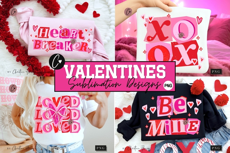 Preppy Valentine PNG Ransom Letter - 4 Designs