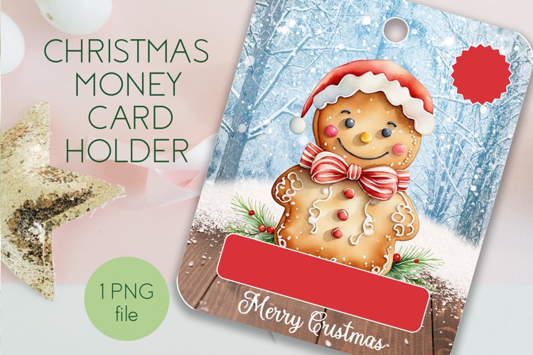 Christmas Printable Money Card Holder gingerbread (3012573)