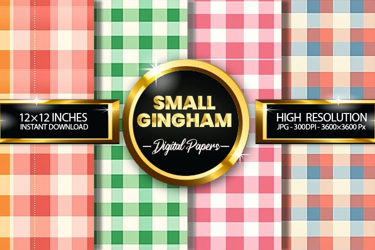 Small Gingham Digital Papers - 04 Variations (2988418)