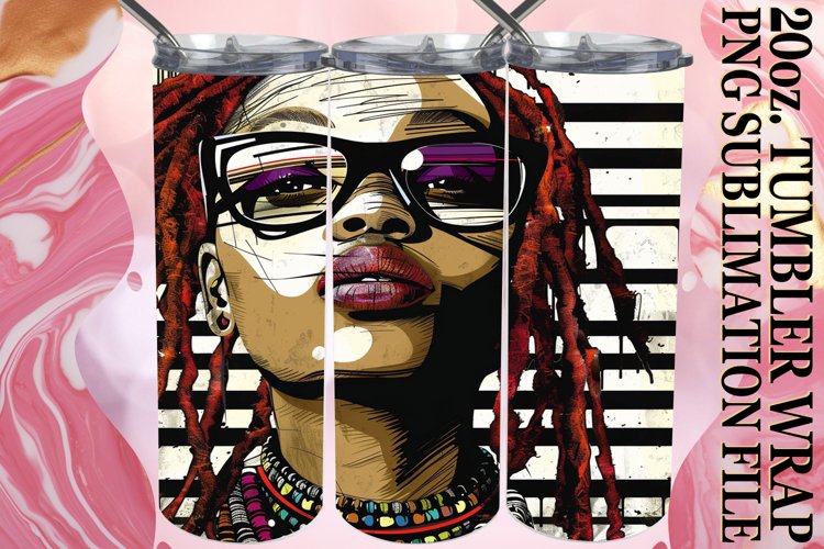 Striped Elegance: Portrait Tumbler Sublimation, 20oz