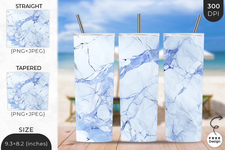 3D Marble Tumbler Wrap | 3D Skinny Sublimation (2751059)
