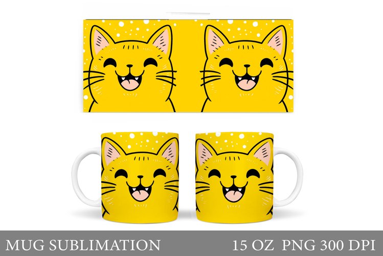 Funny Cat Mug Design. Cute Cat Mug Sublimation (4336871)