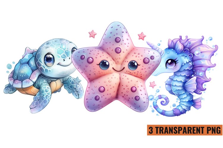 Watercolor Under The Sea Clipart PNG