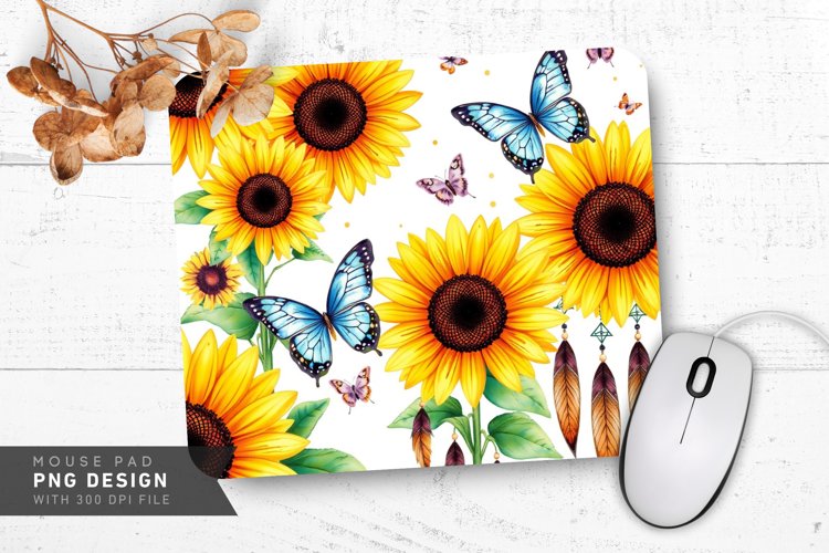 Soft Butterfly Whimsy Mouse Pad PNG Design