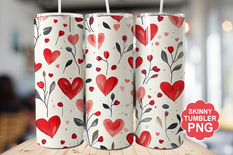 Valentine Pattern Seamless Tumbler | Valentine Tumbler Wrap