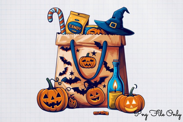 Halloween Trick Or Treat Bag Clipart PNG (4741068)