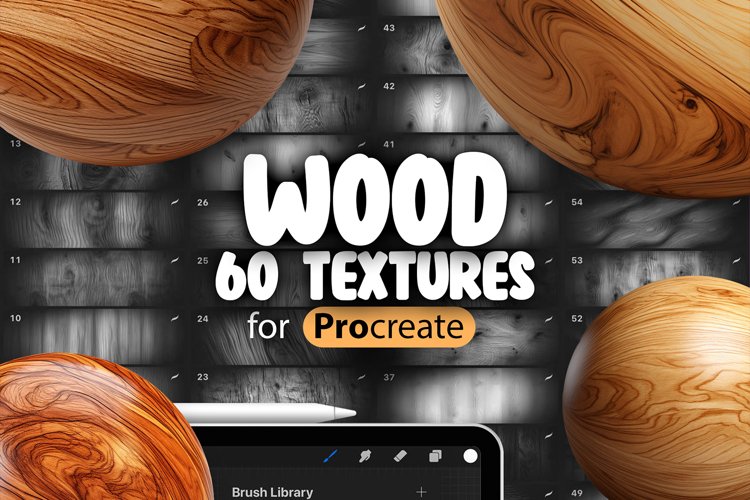 60 Procreate Wooden Texture Brushes