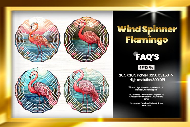 Flamingo Wind Spinner Sublimation - 04 Variations (3201334)