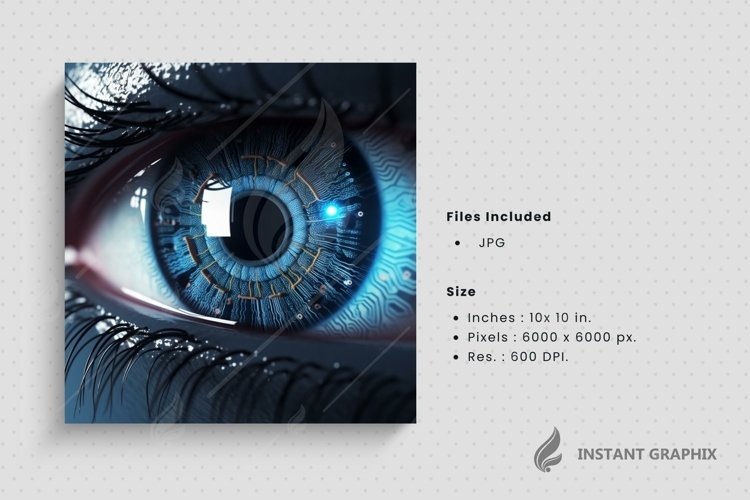 Closeup of a Digital Blue eye Generative AI (2660695)