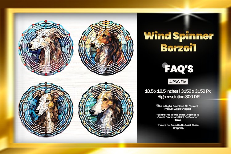 Borzoi Wind Spinner Sublimation - 04 Variations