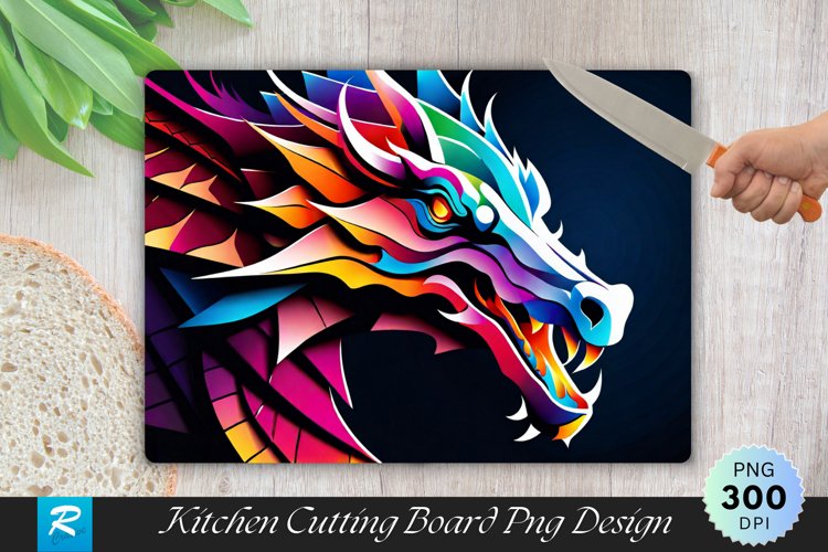 Dragon Cutting Board Sublimation Design