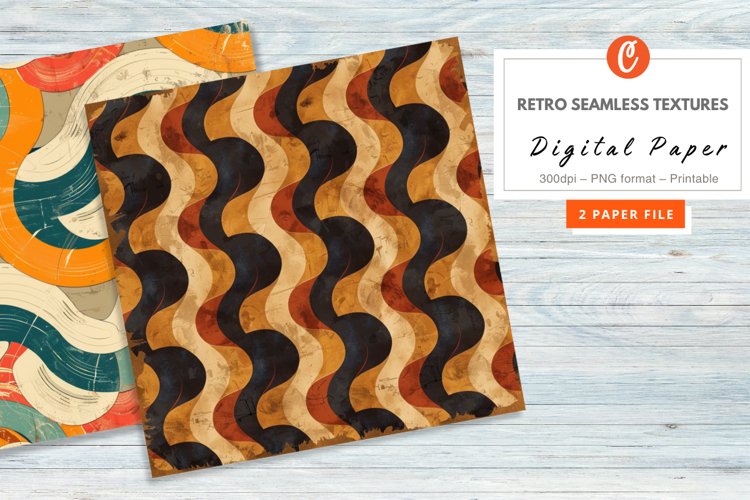 Retro Seamless Textures Digital Paper