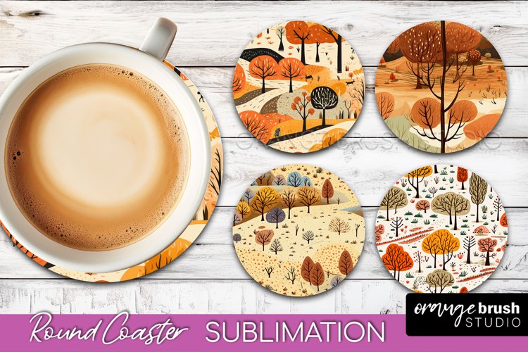Fall Round Coasters - Autumn Forest Coaster (4404285)